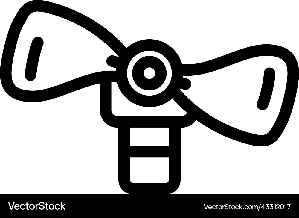 Fan connect to mobile phone line icon Royalty Free Vector