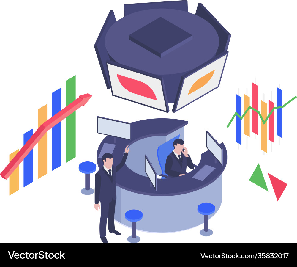 Isometric finance concept Royalty Free Vector Image