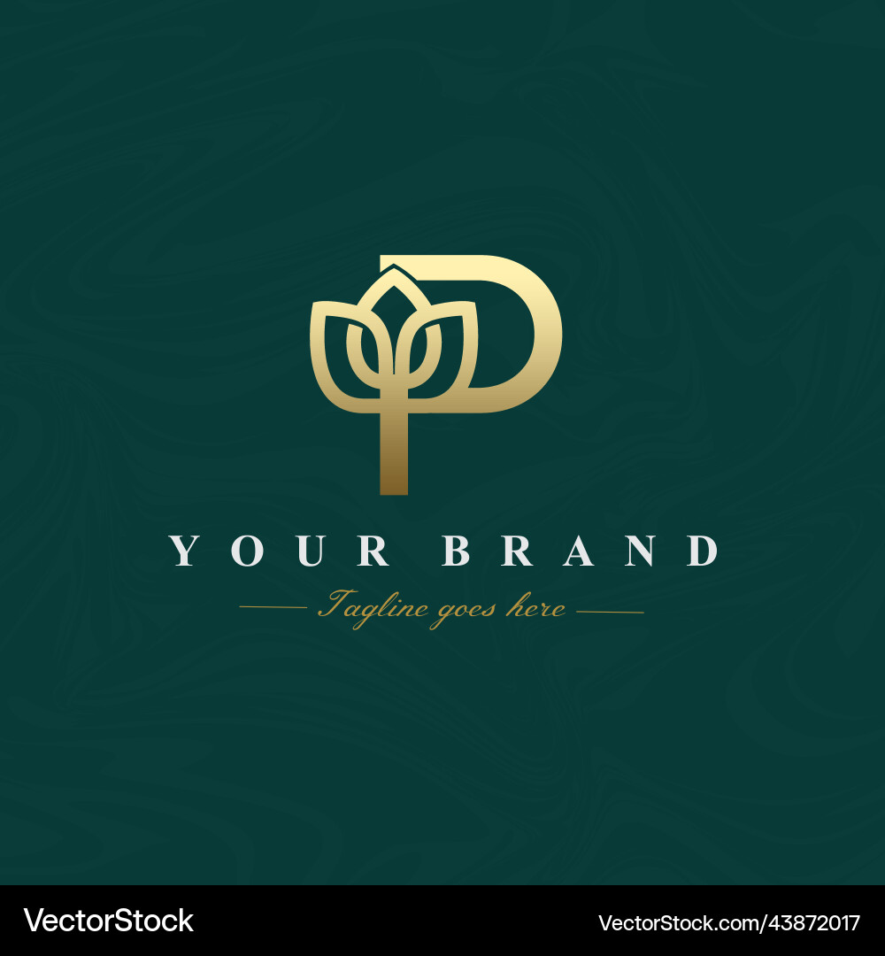 Letter p lotus flower logo design Royalty Free Vector Image