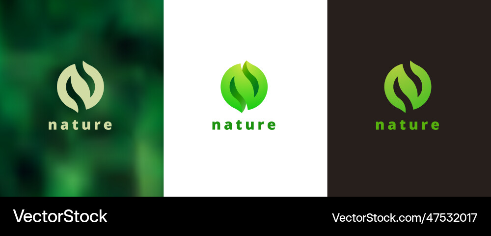 N circular shaped logo design set Royalty Free Vector Image