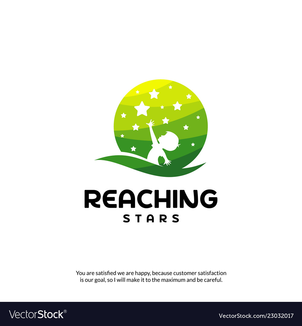 Reaching stars logo design template dream star Vector Image