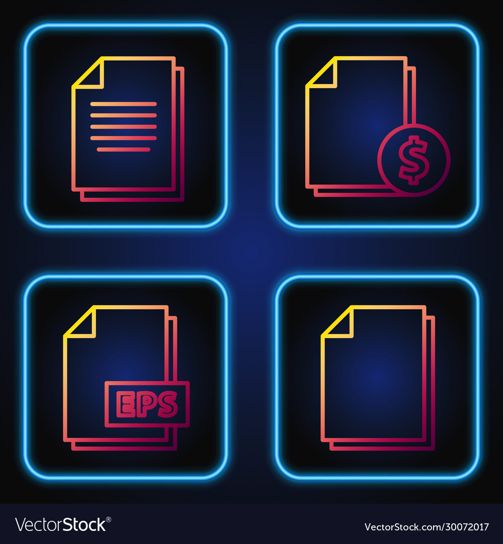 Set line document eps file document document Vector Image Set line document eps file document document Vector Image