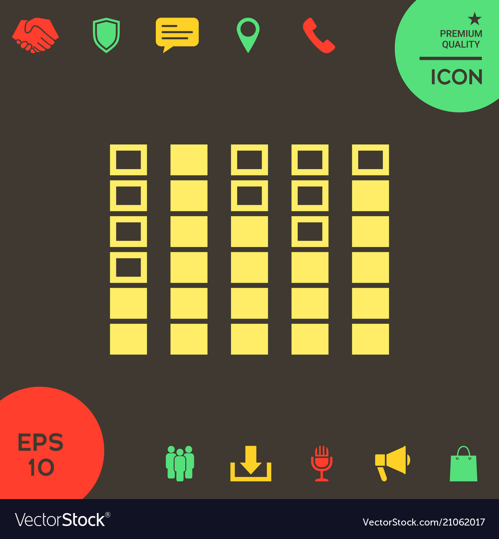 Spectrum analyzer equalizer icon Royalty Free Vector Image