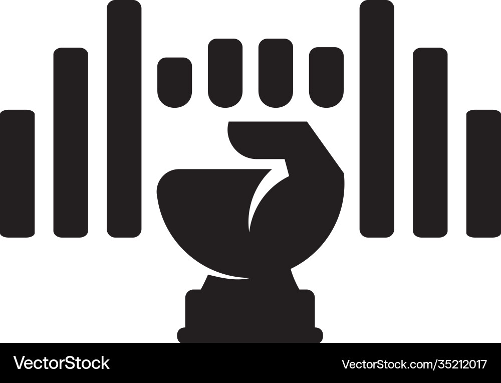 Symbol logo bar chart strong financial Royalty Free Vector