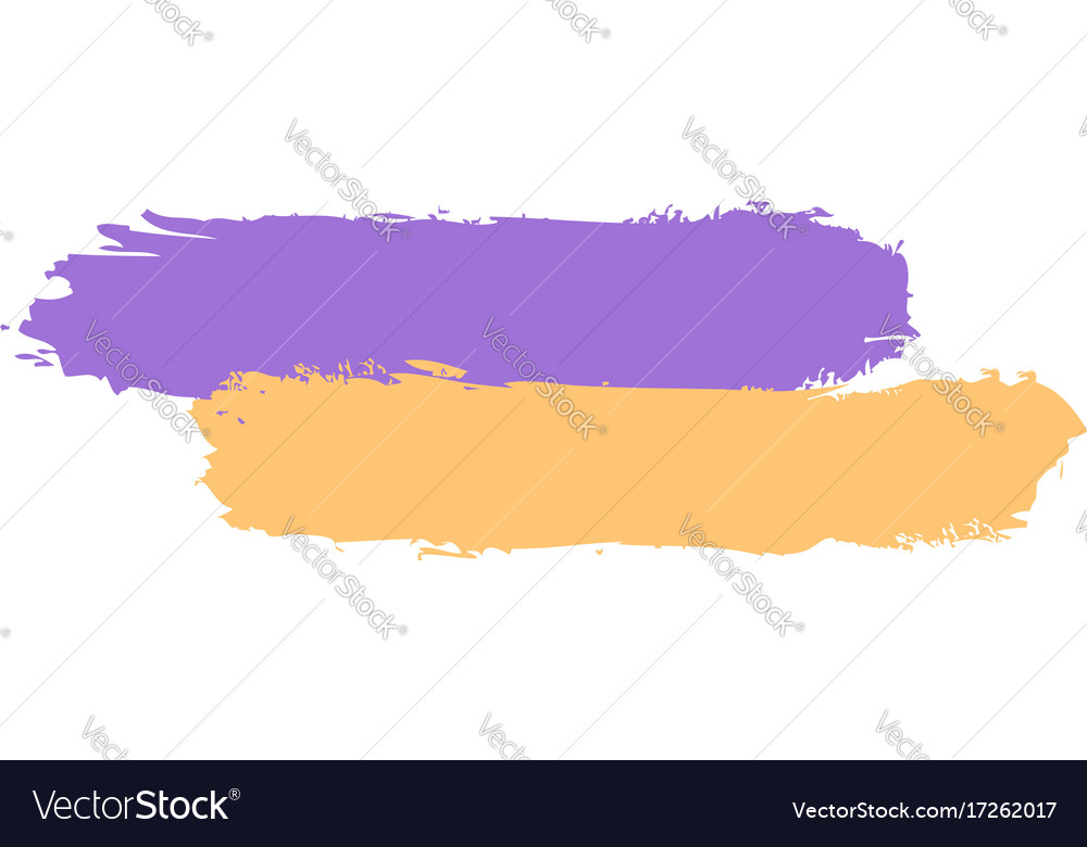 Two colored brushstroke paint Royalty Free Vector Image