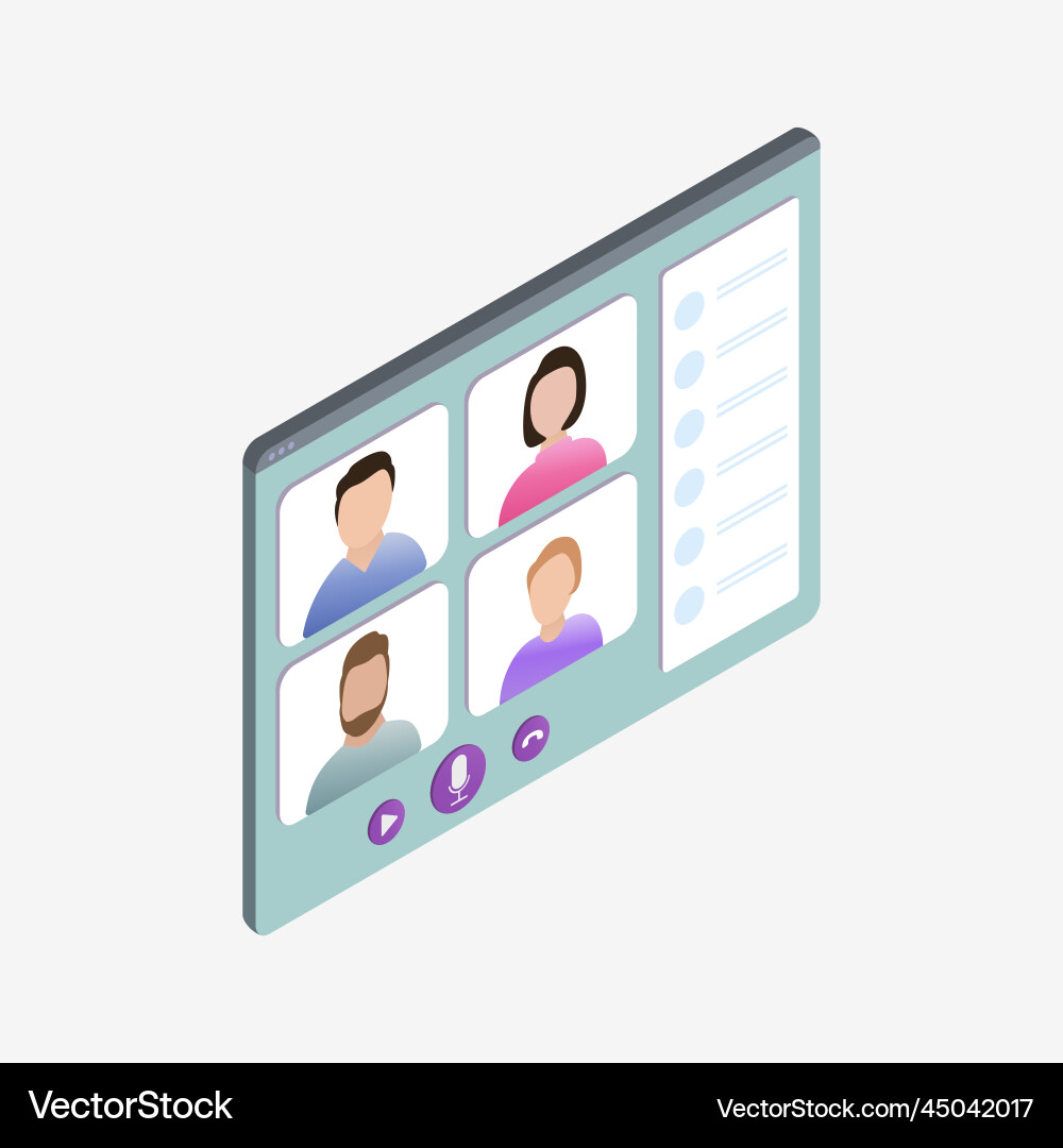 Video conference online meeting with employees Vector Image