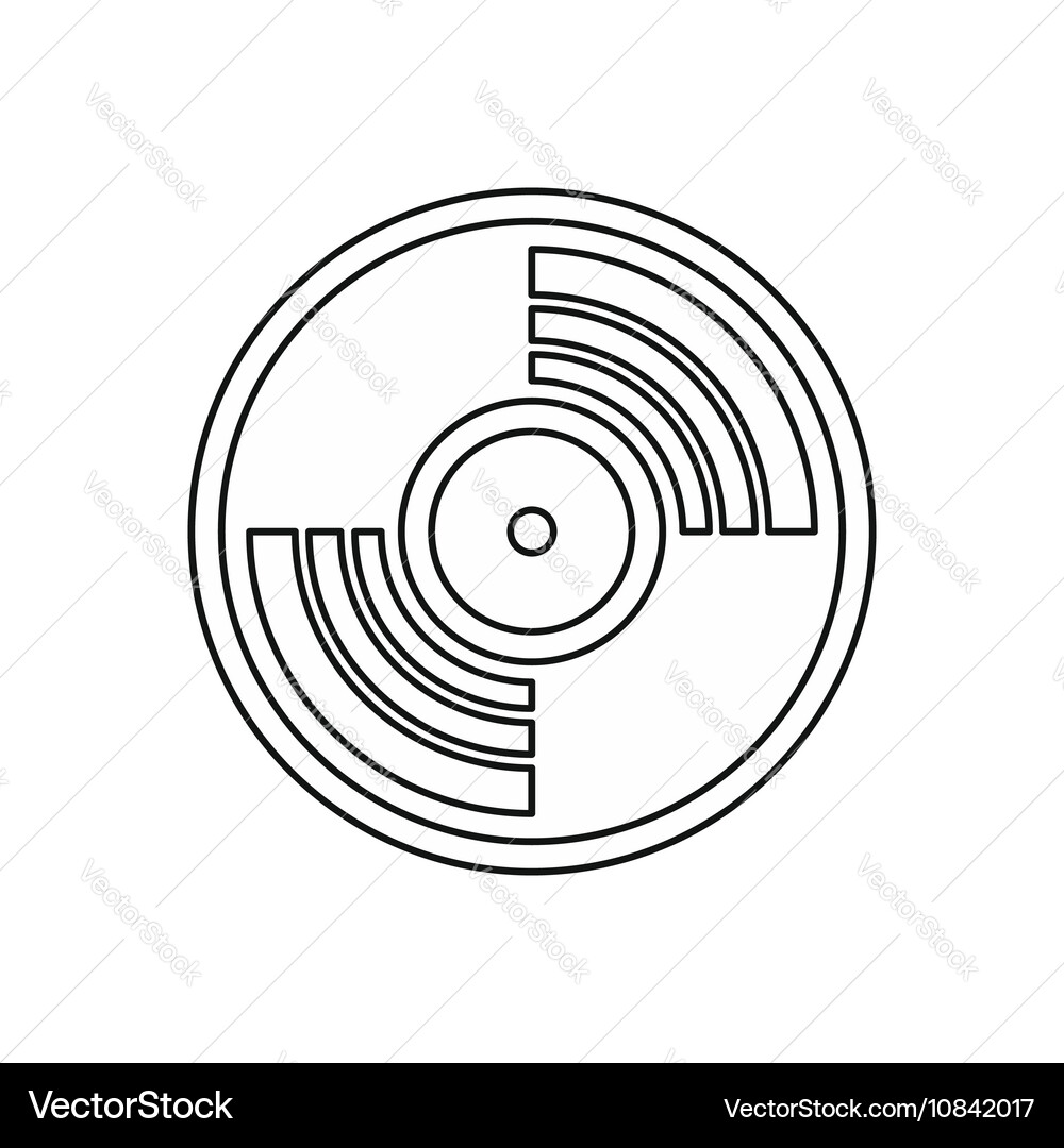 Vinyl music record icon outline style Royalty Free Vector