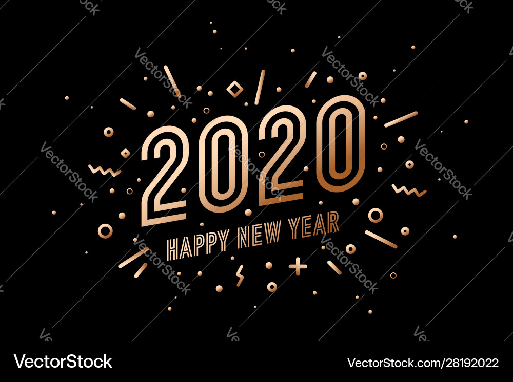 2020 happy new year greeting card Royalty Free Vector Image