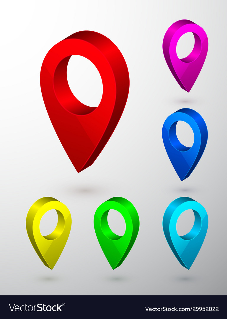 3d map pointer navigator symbol isolated on gray Vector Image