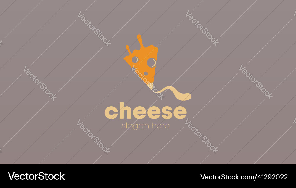 Cheese food logo design concept Royalty Free Vector Image