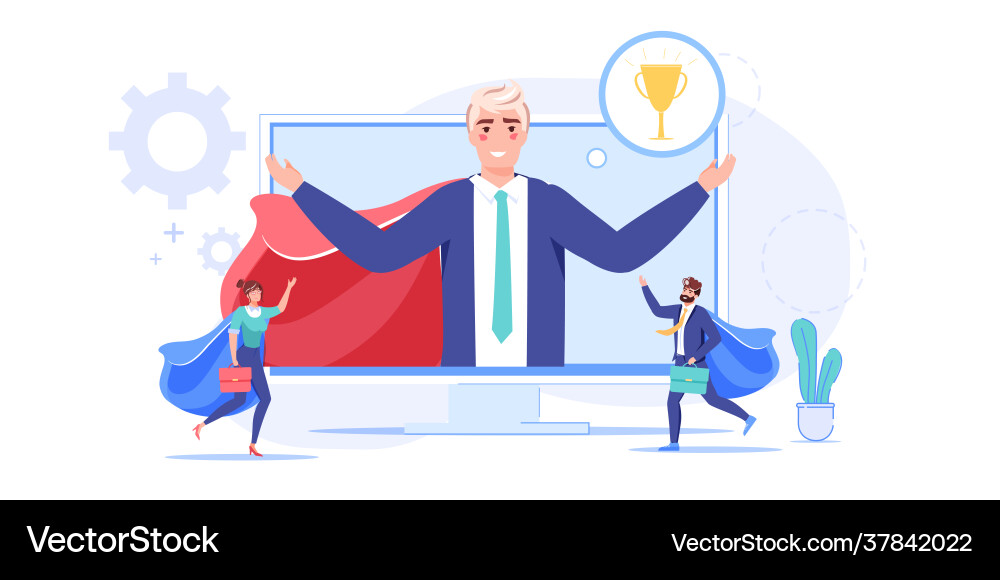Flat cartoon office character successful happy Vector Image