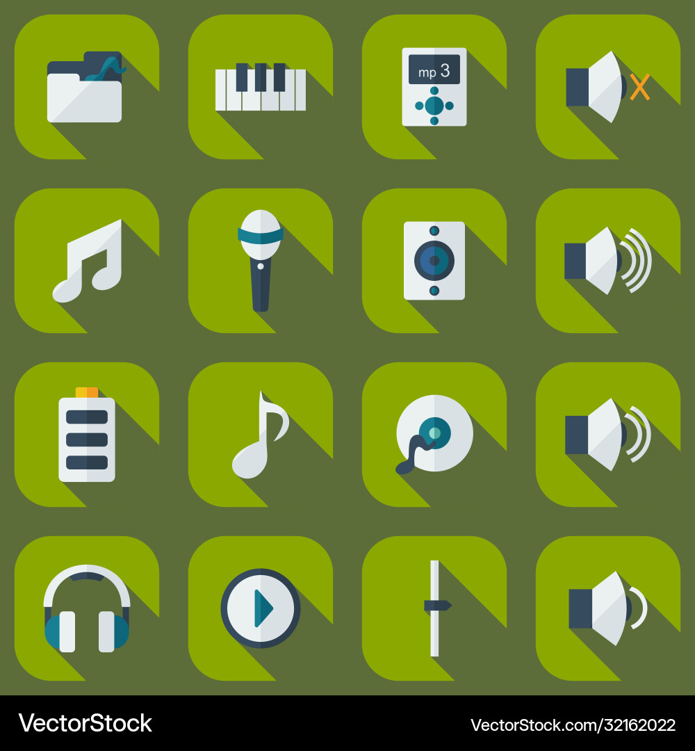 Flat modern design with shadow icons music Vector Image