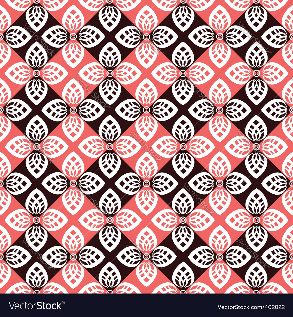 Floral checked pattern Royalty Free Vector Image