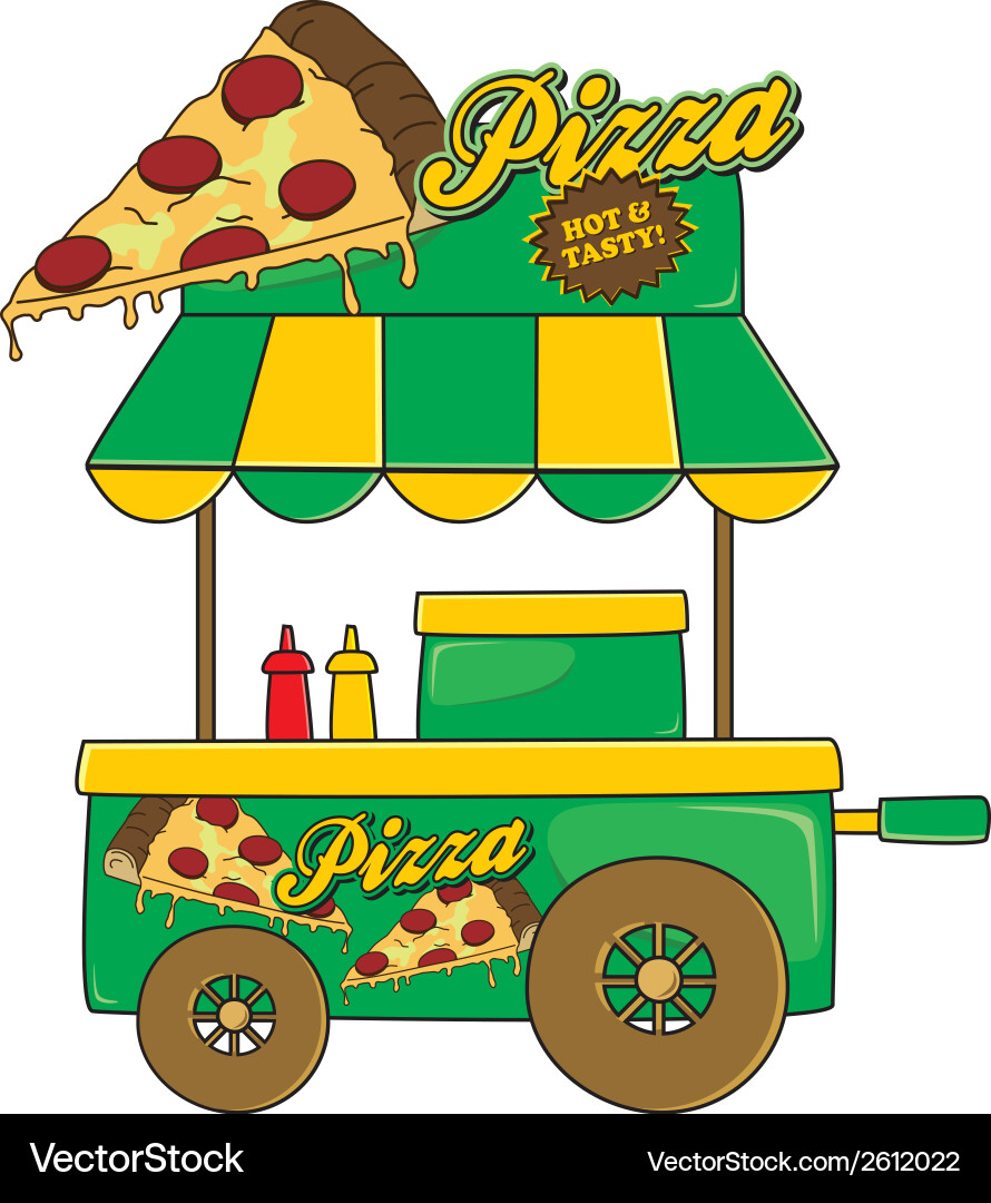 Food cart Royalty Free Vector Image - VectorStock