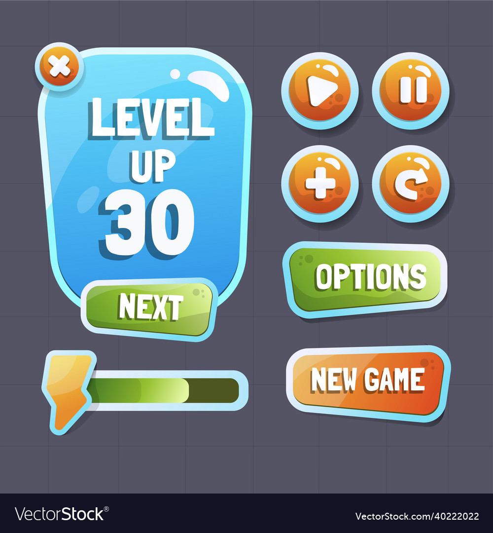 Game template gui kit interface log in page Vector Image