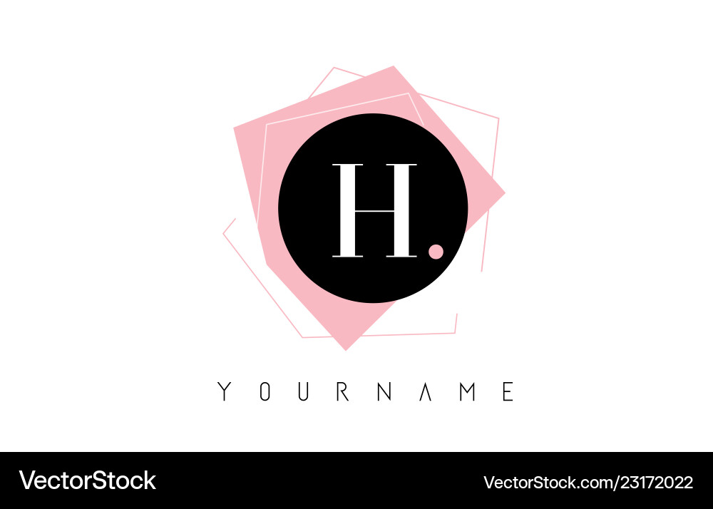 H letter pastel geometric shaped logo design Vector Image
