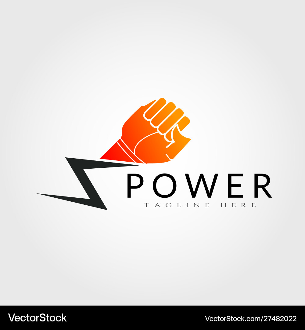 Hand power logo design fist Royalty Free Vector Image