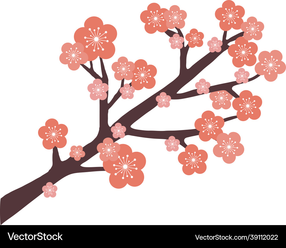 Japanese pink flowers Royalty Free Vector Image