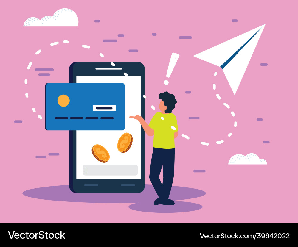 Online financial money Royalty Free Vector Image