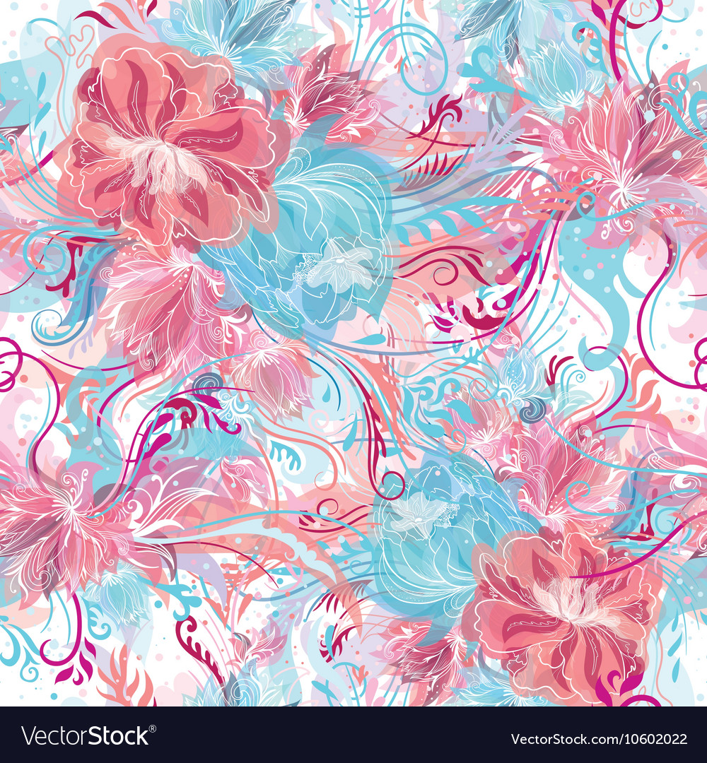 Pattern with magic light flowers Royalty Free Vector Image
