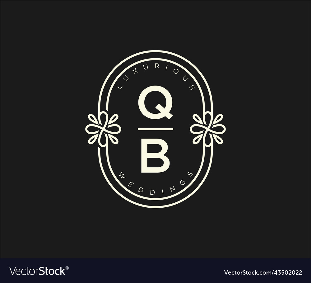 Qb initials letter wedding monogram logos Vector Image