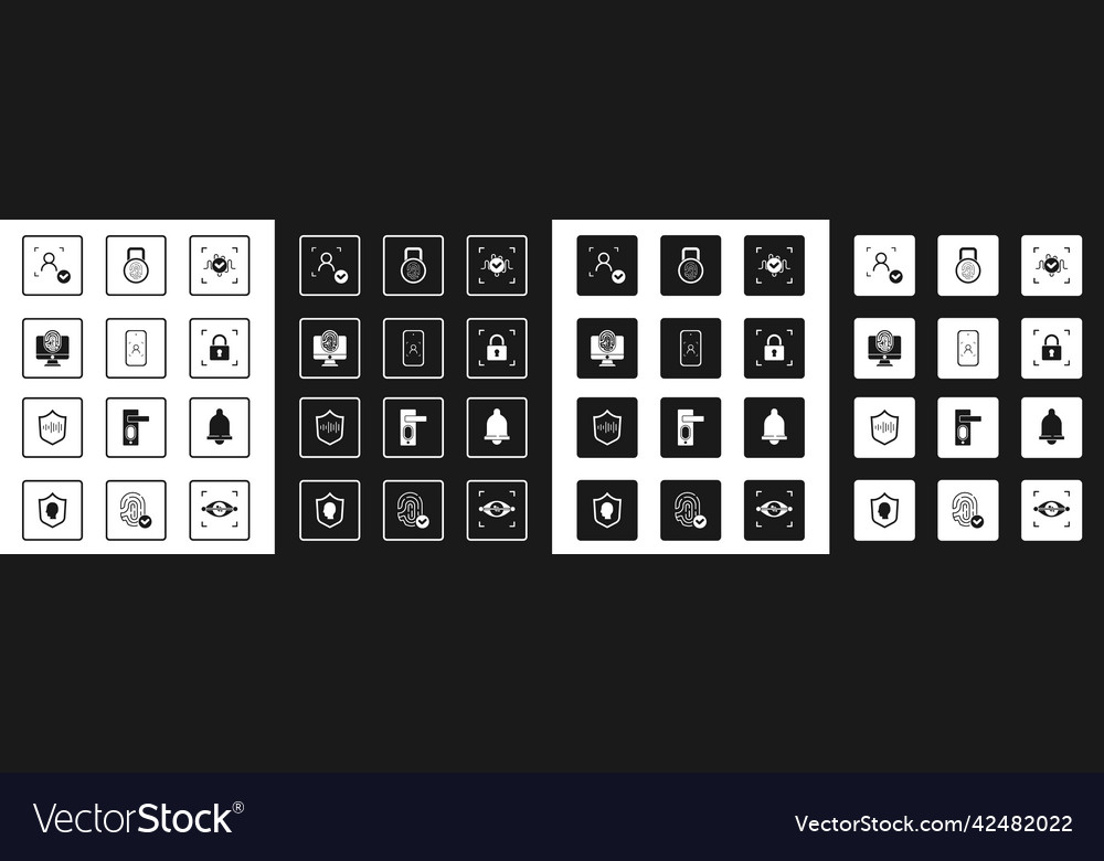 Set Voice Recognition Mobile And Face Monitor Vector Image