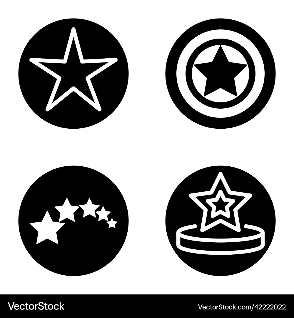 Stars1sg flat icon set isolated on white Vector Image