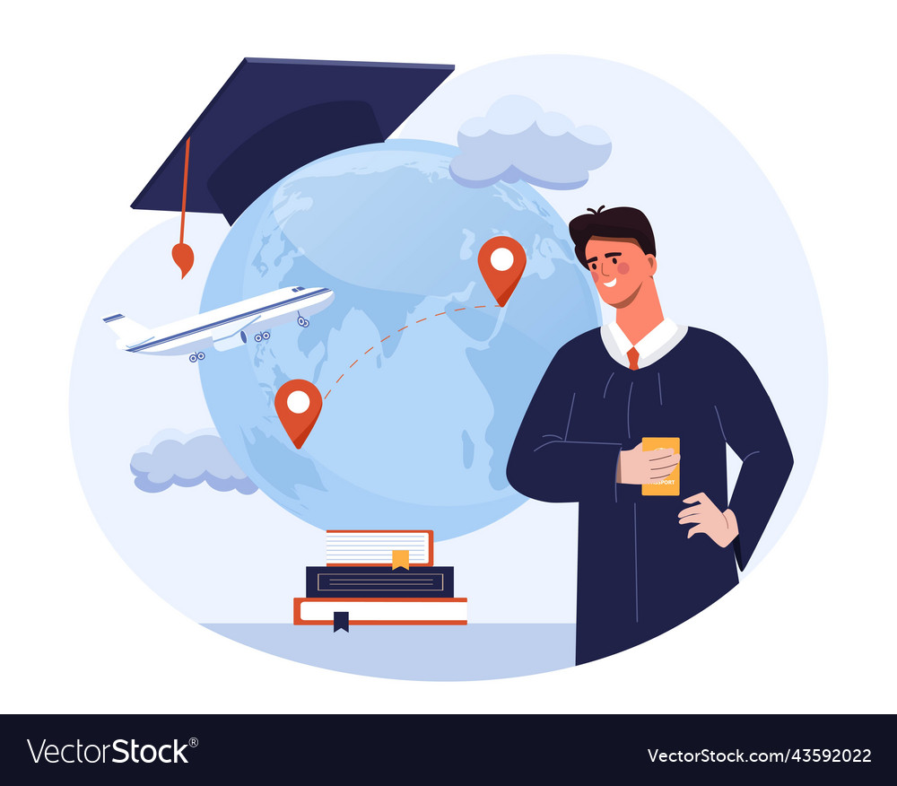 Study abroad concept Royalty Free Vector Image Study abroad concept Royalty Free Vector Image