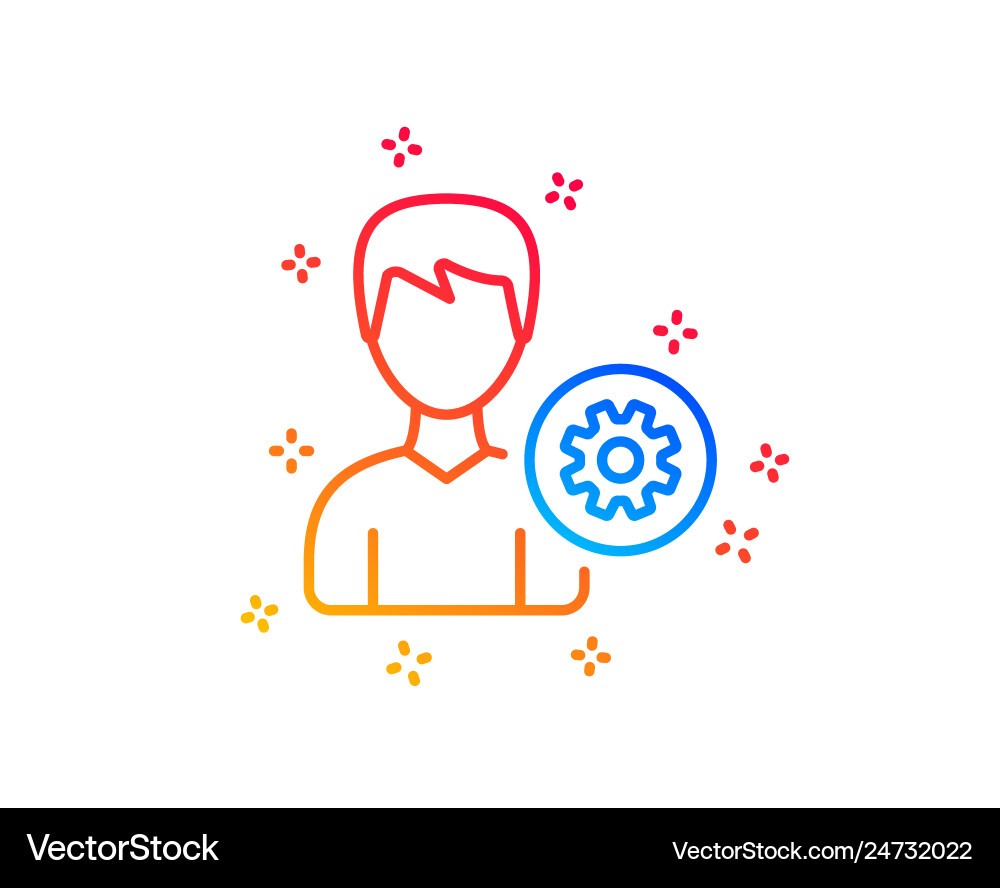 User settings line icon male profile sign Vector Image