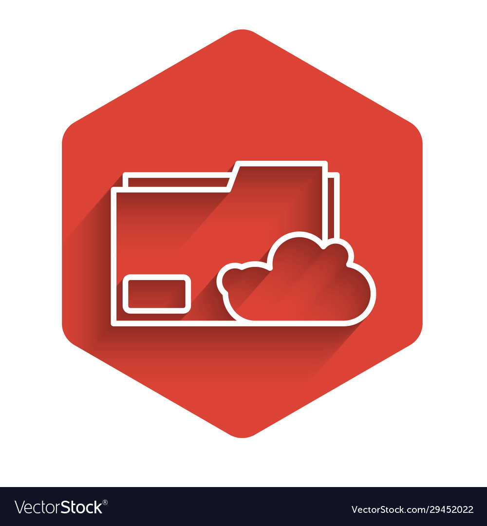 White line cloud storage text document folder icon