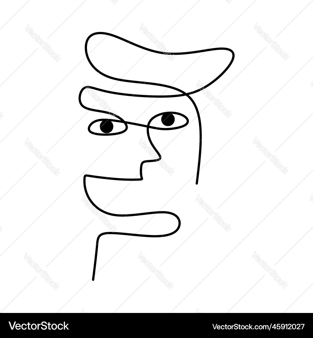 Simple Man Face Drawings