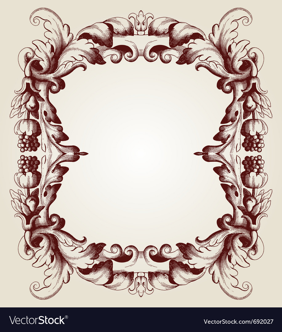 Baroque frame Royalty Free Vector Image - VectorStock