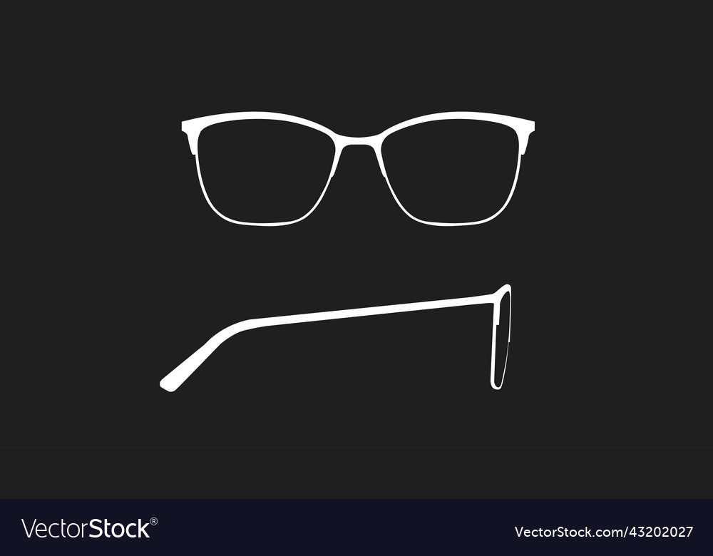 Black Glasses Frame Front And Side View Royalty Free Vector