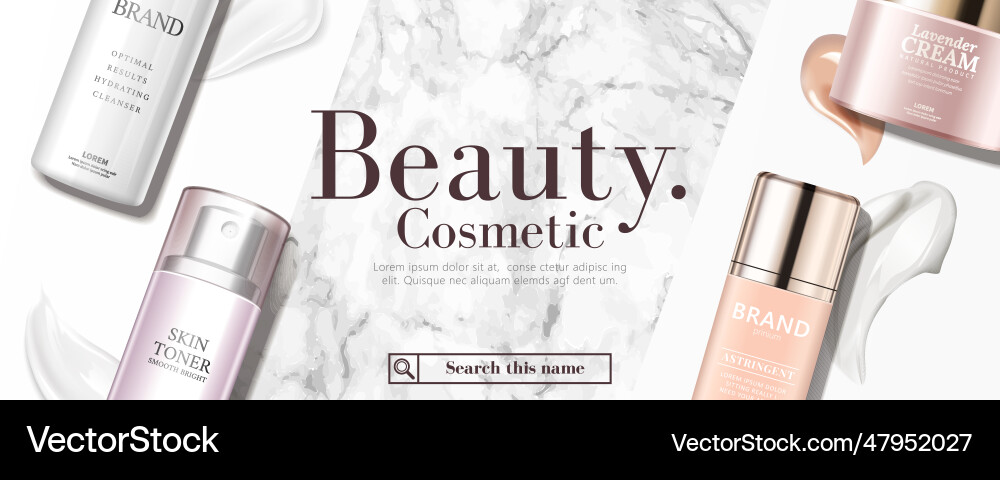 Cosmetic product banner ad Royalty Free Vector Image