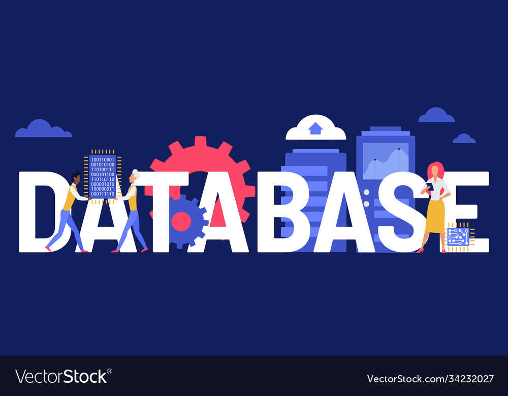 Database creative concept Royalty Free Vector Image