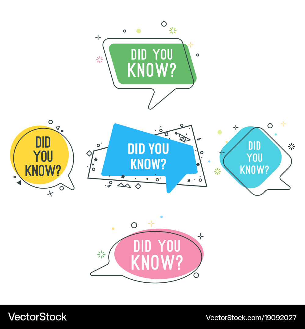 Did you know question on colorful stickers set Vector Image