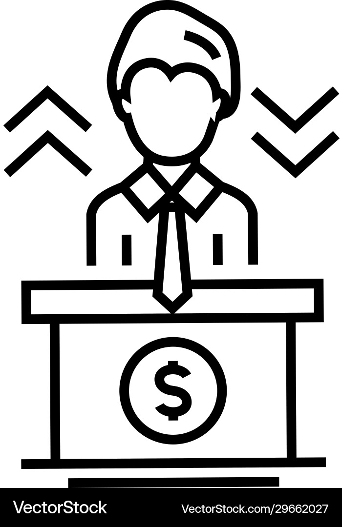 Director work line icon concept sign outline Vector Image