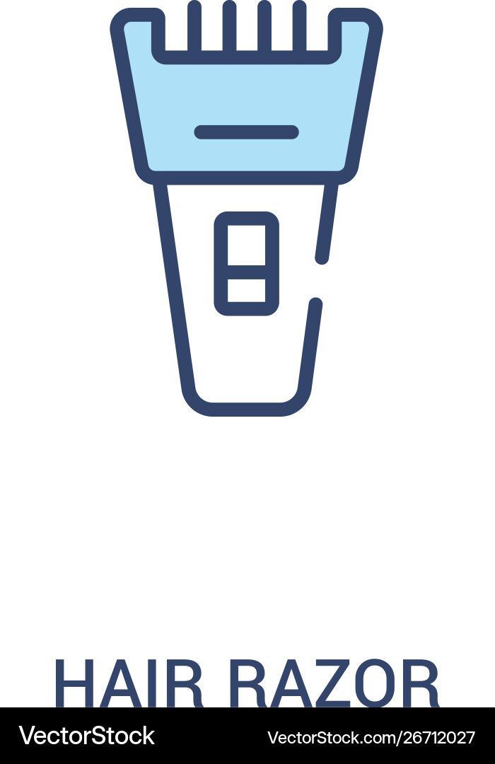 Hair razor concept 2 colored icon simple line Vector Image