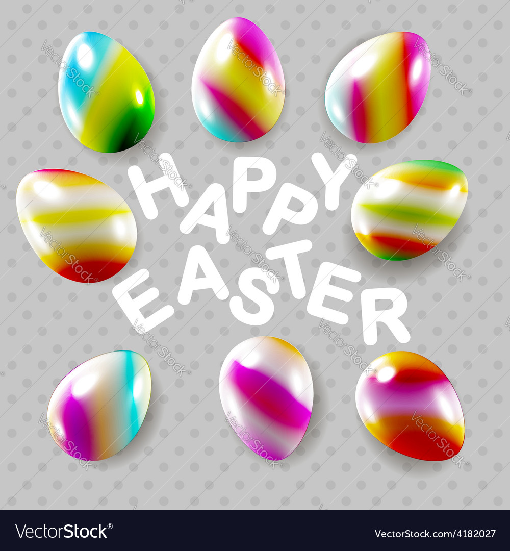 Happy easter square composition Royalty Free Vector Image