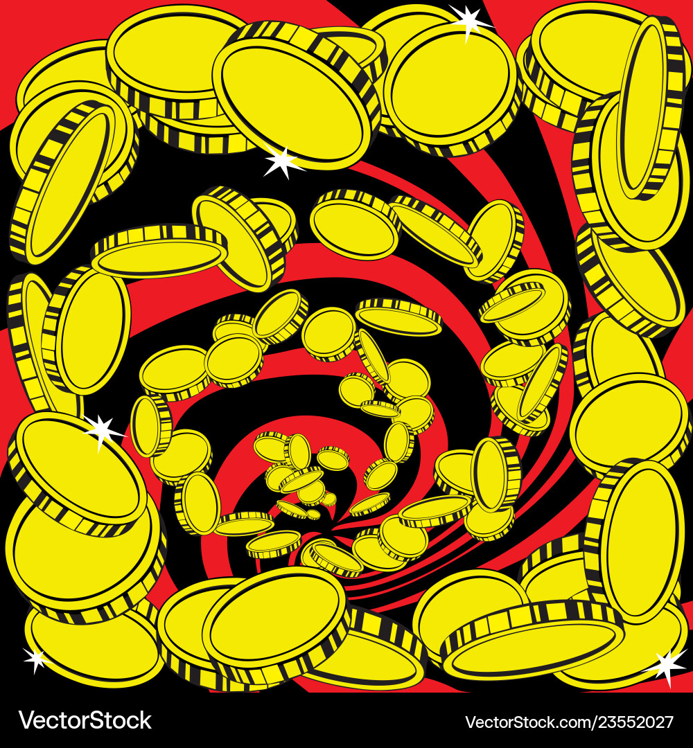 Image coins disappearing in the funnel Royalty Free Vector
