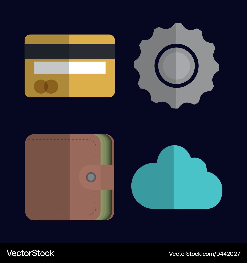 Media design colorful icon set graphic Royalty Free Vector