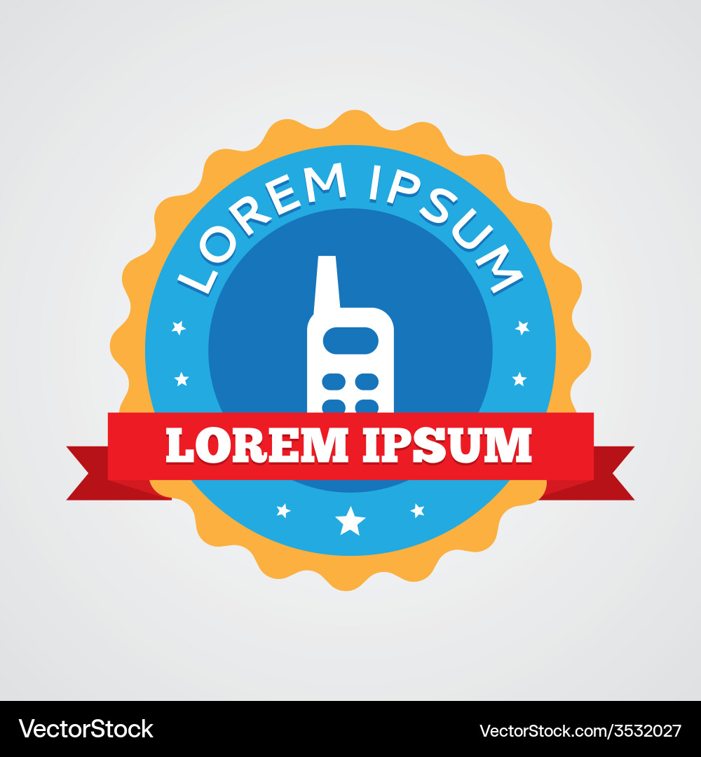 Radio vintage badge label icon Royalty Free Vector Image