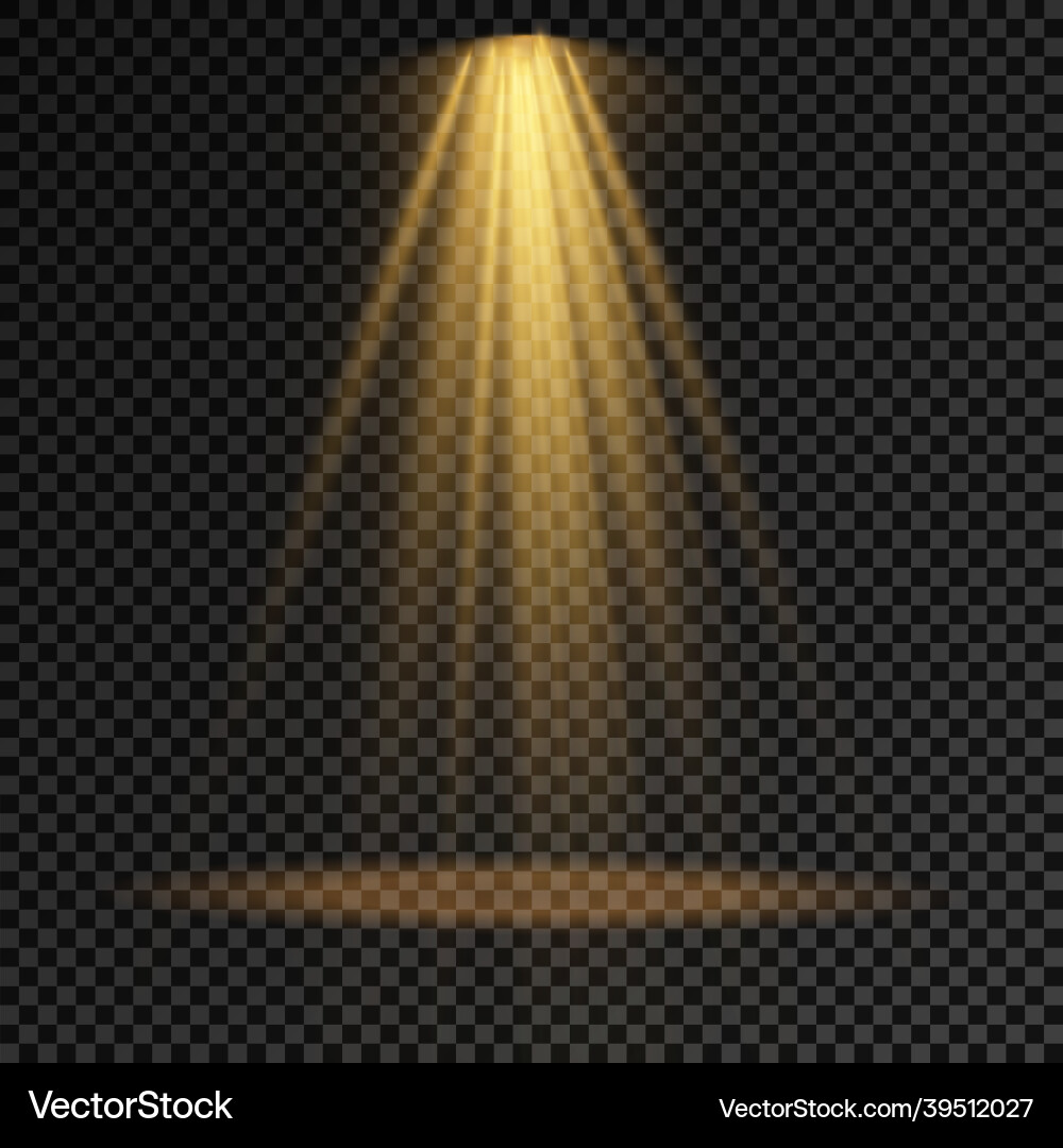 Set of yellow spotlight projector light effect Vector Image