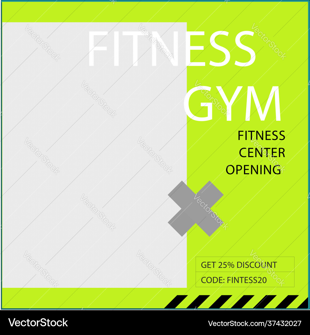 Social media post template for gym border Vector Image