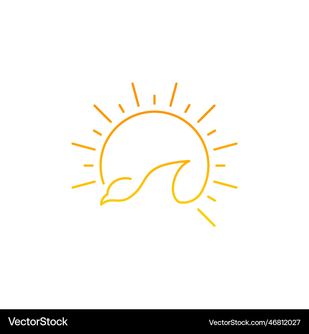 Sun bird logo design template birds fly Royalty Free Vector