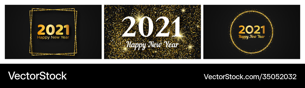 2021 happy new year gold background Royalty Free Vector