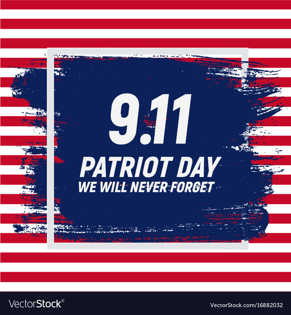911 patriot day background we will never forget Vector Image