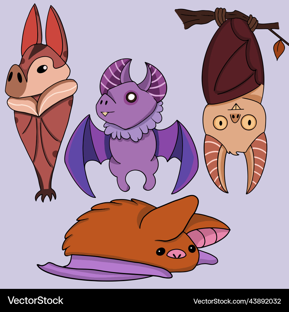 A beautiful pack of vampire bats for halloween Vector Image