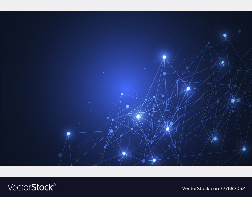 Abstract connecting dots and lines with geometric Vector Image