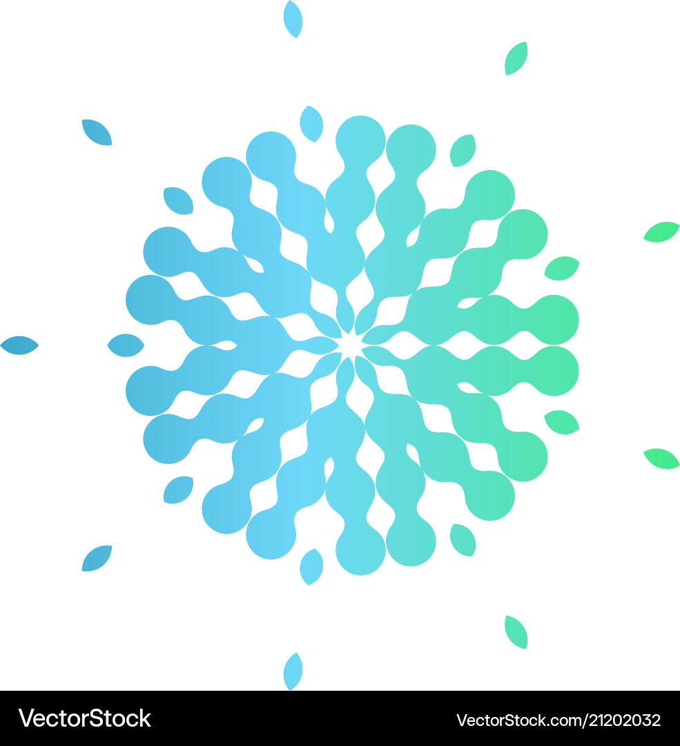 Blue and turquoise abstract circle logo medical Vector Image